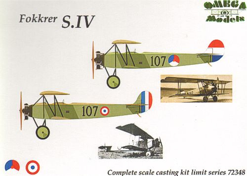 Omega Models 72348 Fokker S.IV - Decals Dutch and France
