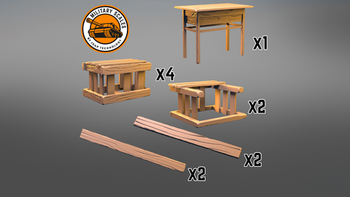 IDAP Technology PMI0337A Wooden Field Set Table And Seats