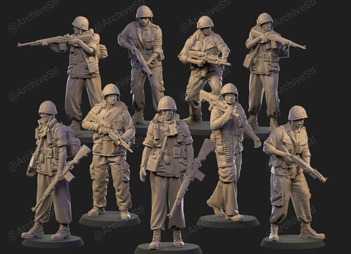 Peddinghaus-Decals 87F019 US Soldiers Vietnam (9 Figures)