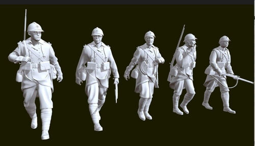 Peddinghaus-Decals 87F018 French Soldiers Marching (5 Figures)