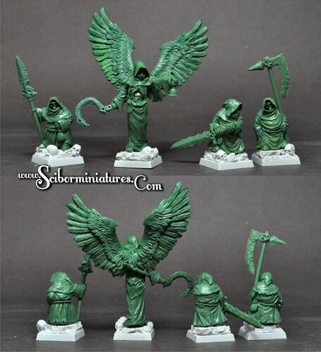 Scibor Monstrous Miniatures 28FM0696 Angel Of Death And Retuine - 4 Miniatures Set