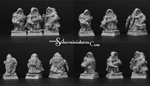 Scibor Monstrous Miniatures 28FM0669 Dwarven Female Crossbowmen - 3 Minis Set