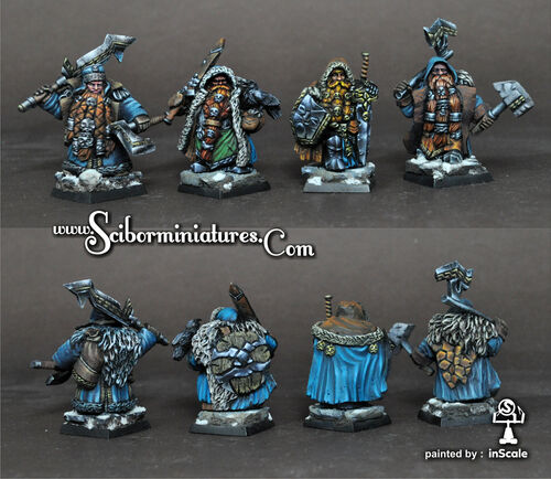 Scibor Monstrous Miniatures 28FM0665 Ice Stronghold Dwarves - 4 Miniatures Set 2