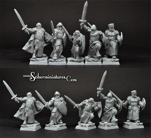 Scibor Monstrous Miniatures 28FM0656 Knights - 5 Miniatures Set 3