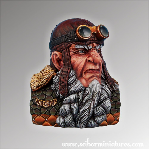 Scibor Monstrous Miniatures BUST0004 Dwarf Pilot Leonardo Bust