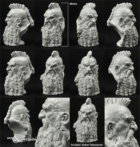 Scibor Monstrous Miniatures BUST0017 Asgrim Dwarf mini Bust