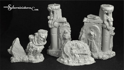 Scibor Monstrous Miniatures TEAT0002 Angels Temple Ruins Terrain (4 pcs)