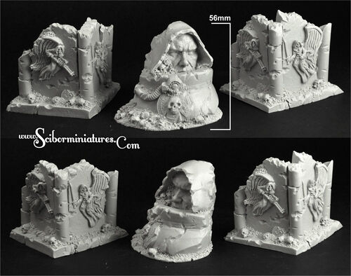 Scibor Monstrous Miniatures TEAT0003 Angels Temple Ruins Terrain #2 (3 pcs)