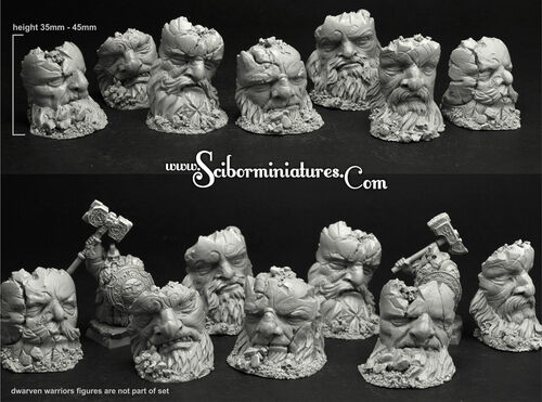 Scibor Monstrous Miniatures TEDR0015 Dwarven Stone Heads Terrain (7 pcs)