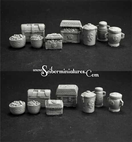 Scibor Monstrous Miniatures TEDW0010 Dwarven Treasure set #1 (8 pcs)