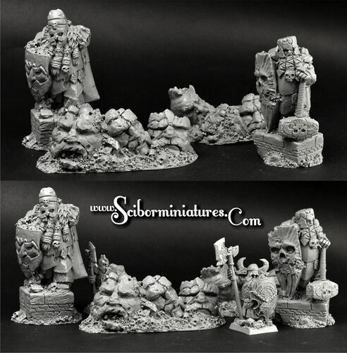 Scibor Monstrous Miniatures TEDR0019 Evil Dwarves Ruins (4 pcs)