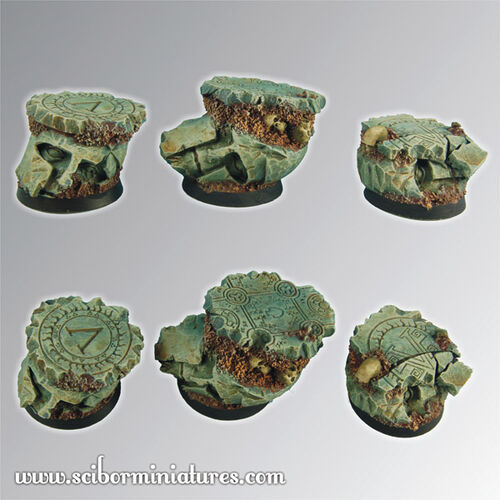 Scibor Monstrous Miniatures BRSP0063 Spartan Ruins 25 mm round bases set 2 (3 pcs)
