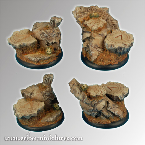 Scibor Monstrous Miniatures BRSP0079 Spartan Ruins 40 mm round edge bases set 1 (2 pcs)