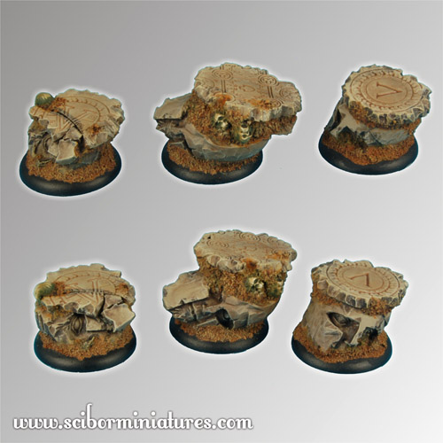 Scibor Monstrous Miniatures BRSP0081 Spartan Ruins 30 mm round edge bases set 1 (3 pcs)