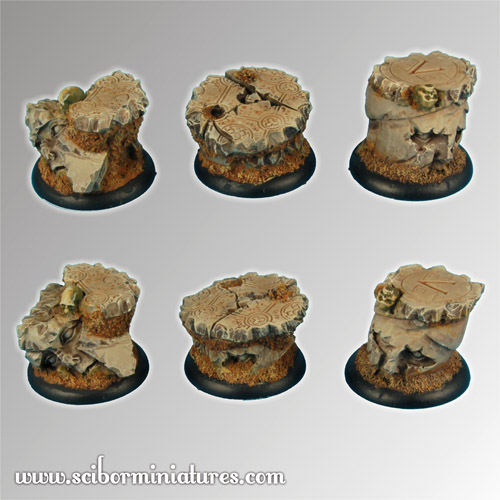 Scibor Monstrous Miniatures BRSP0082 Spartan Ruins 30 mm round edge bases set 2 (3 pcs)