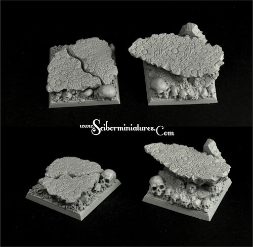 Scibor Monstrous Miniatures BSCH0068 Squalid Ground Square Bases 40mm set 2