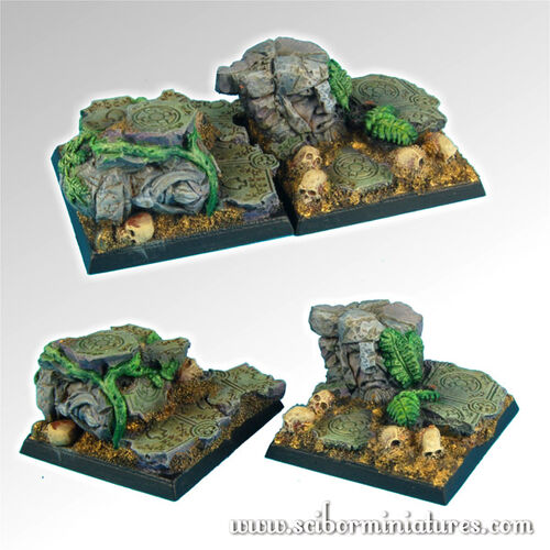 Scibor Monstrous Miniatures BSDW0051 Dwarven Ruins 40mm square bases (3 pcs)