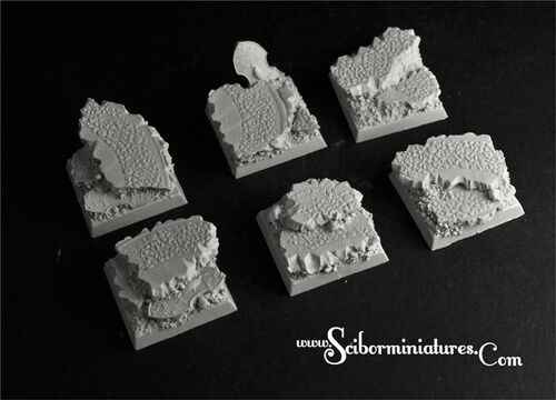 Scibor Monstrous Miniatures BSET0030 Elven Temple Ruins Square Bases 25mm (5 pcs)