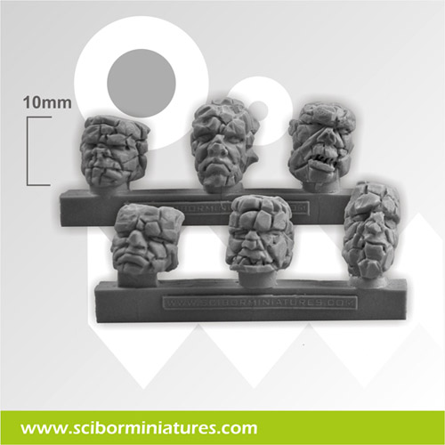 Scibor Monstrous Miniatures CPBK0218 Stone Heads Basing Kit (6 pcs)