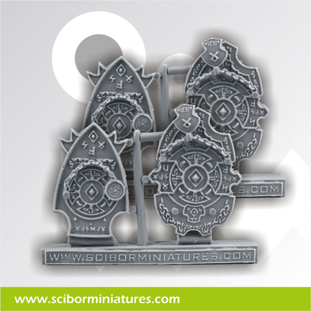 Scibor Monstrous Miniatures CPCE0118 Celtic Decorated Plates #8 (4 pcs)