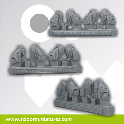 Scibor Monstrous Miniatures CPHE0028 SF Helmets (4 pcs)