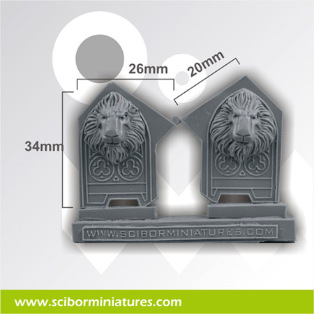 Scibor Monstrous Miniatures CPLI0122 Lion Decorated Plates #3 (2 pcs)