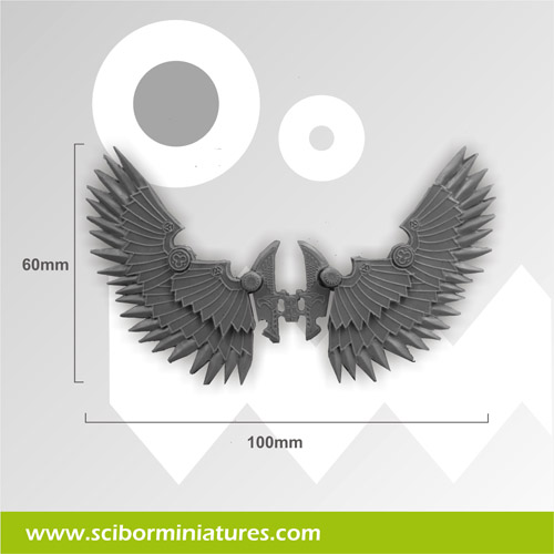 Scibor Monstrous Miniatures CPMW0198 Mechanic Wings (3 pcs)