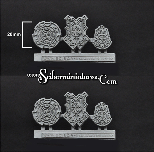 Scibor Monstrous Miniatures CPPL0242 Dwarven Decorated Plates #1 (6 pcs)