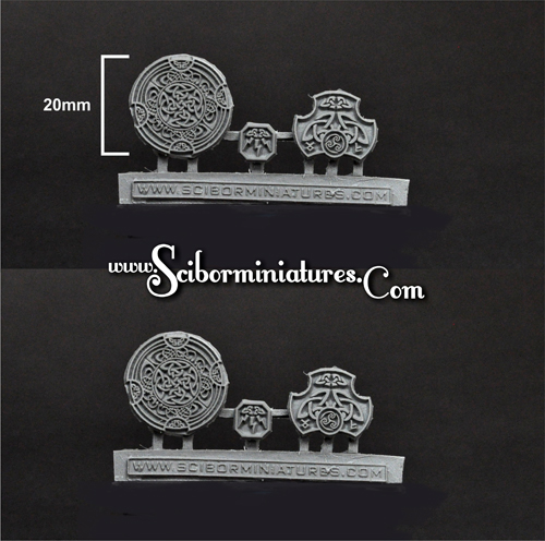 Scibor Monstrous Miniatures CPPL0243 Dwarven Decorated Plates #2 (6 pcs)