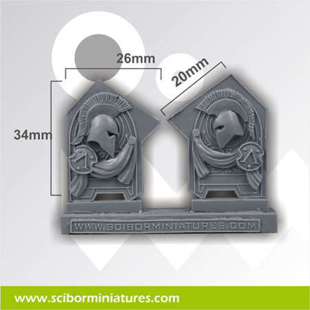 Scibor Monstrous Miniatures CPRE0088 Spartan Decorated Plates (2 pcs)