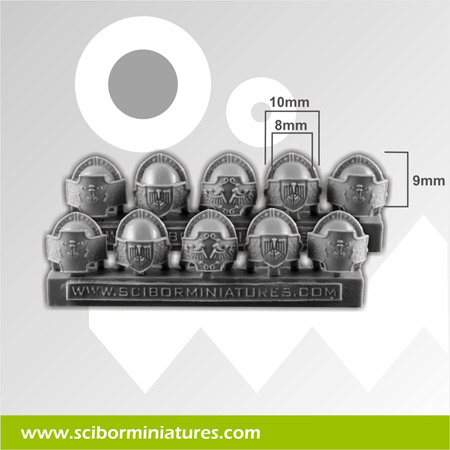 Scibor Monstrous Miniatures CPRS0180 SF Roman Legionary Small Shoulder Pads (10 pcs)