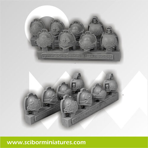 Scibor Monstrous Miniatures CPSH0014 Templar Shoulder Pads (8 pcs)