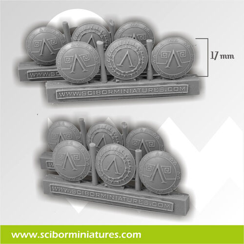 Scibor Monstrous Miniatures CPSH0017 Spartan Shields (6 pcs)