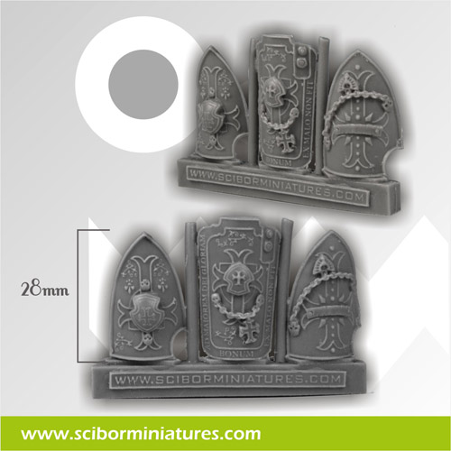 Scibor Monstrous Miniatures CPSH0018 Big Templar Shields (3 pcs)