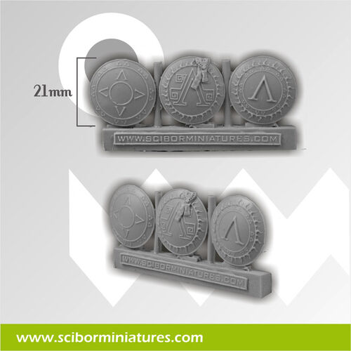 Scibor Monstrous Miniatures CPSH0021 Big Spartans Shields (3 pcs)