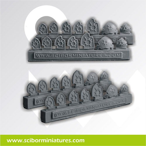 Scibor Monstrous Miniatures CPSH0057 Demon Small Shields (14 pcs)
