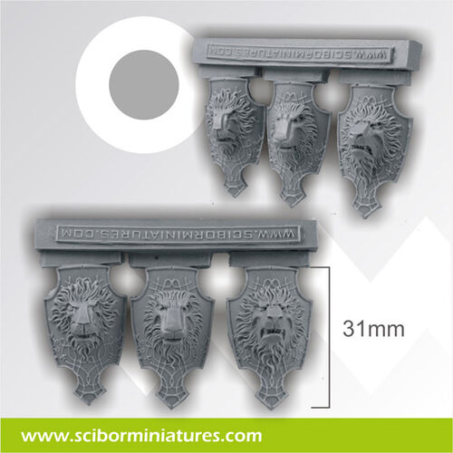 Scibor Monstrous Miniatures CPSH0068 Lion Big Shields (3 pcs)
