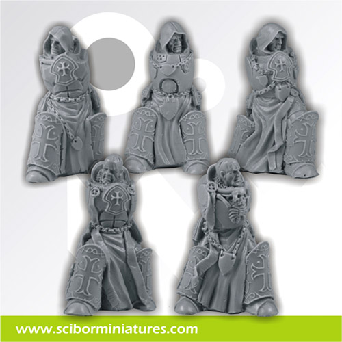 Scibor Monstrous Miniatures CPTB0145 SF Templar Knights Bodies Set (5 pcs)