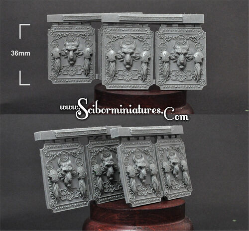Scibor Monstrous Miniatures CPWO0090 Wolf Decorated Plates set 1 (4 pcs)