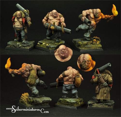 Scibor Monstrous Miniatures OGGU0020 28mm Ogres Guners set (3 figures)