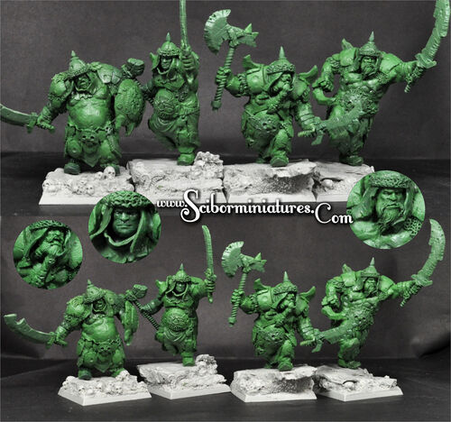 Scibor Monstrous Miniatures OGMG0041 28mm Mongolian Ogres set#1 (4 figures)