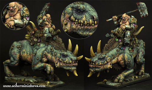 Scibor Monstrous Miniatures OGRH0006 28mm Ogre War Rhino Rider