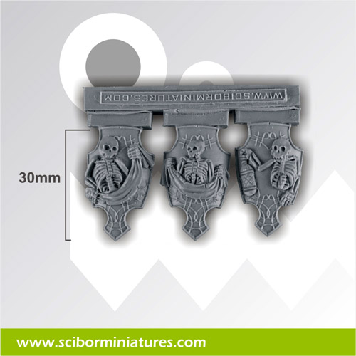 Scibor Monstrous Miniatures CPSH0079 Skeletons Big Shields (3 pcs)
