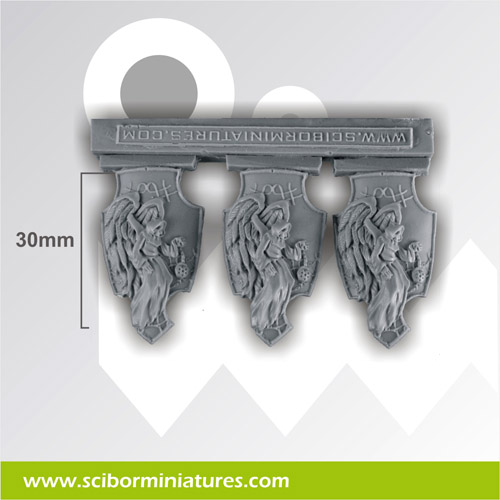 Scibor Monstrous Miniatures CPSH0081 Angels Big Shields set 2 (3 pcs)