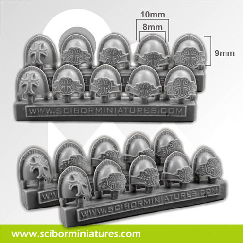Scibor Monstrous Miniatures CPSH0174 Templar Small Shoulder Pads (10 pcs)