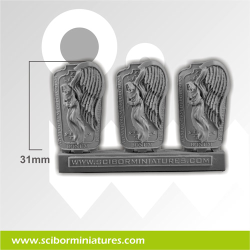 Scibor Monstrous Miniatures CPSH0207 Angels Big Shields set 3 (3 pcs)