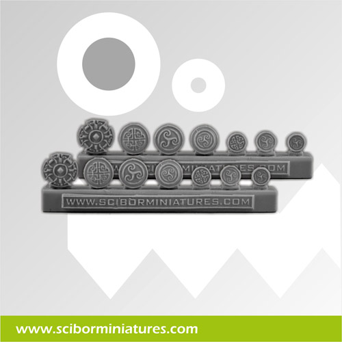 Scibor Monstrous Miniatures CPSH0212 Celtic Small Shields #2 (14 pcs)
