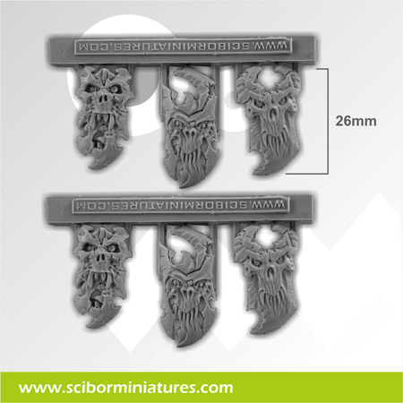Scibor Monstrous Miniatures CPSH0214 Demon Shields #2 (6 pcs)