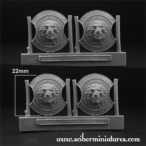 Scibor Monstrous Miniatures CPSH0225 Lion SF Shields #2 (4 pcs)