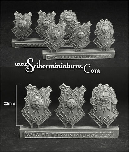 Scibor Monstrous Miniatures CPSH0233 Dwarven Shields set 3 (6 pcs)